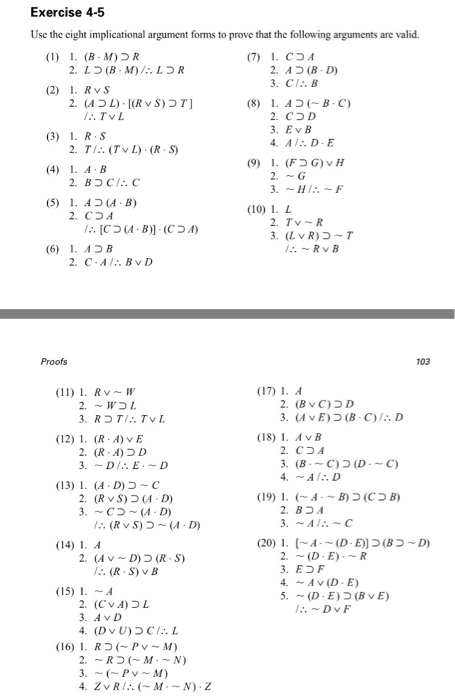Solved Exercise 4-5 Use the cight implicational argument | Chegg.com