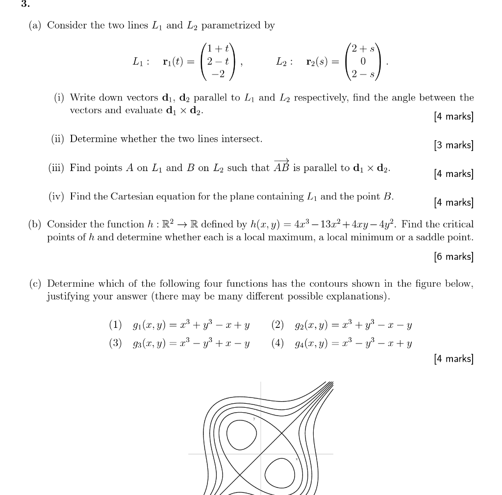 Solved (a) Consider the two lines L1 and L2 parametrized by | Chegg.com