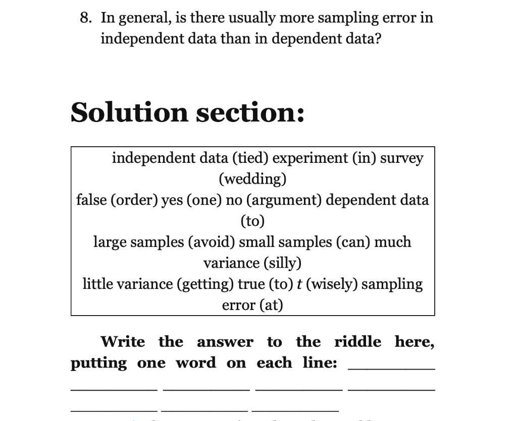 Solved SUCCESS AT STATISTICS: A WORKTEXT WITH HUMOR survey, | Chegg.com