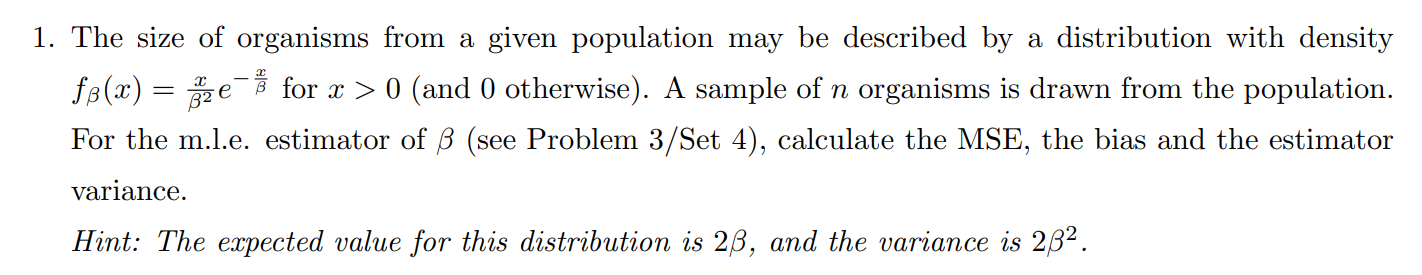 Solved Please write solution for this exercise. The m.l.e. | Chegg.com