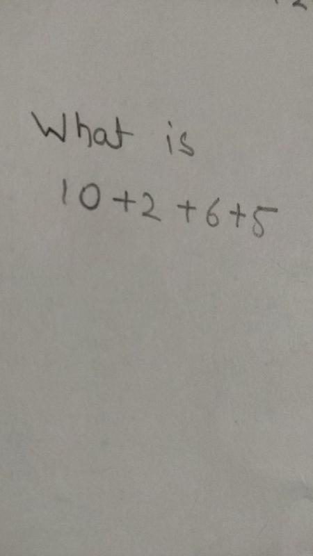 Solved What is 10+2 +6+5 | Chegg.com