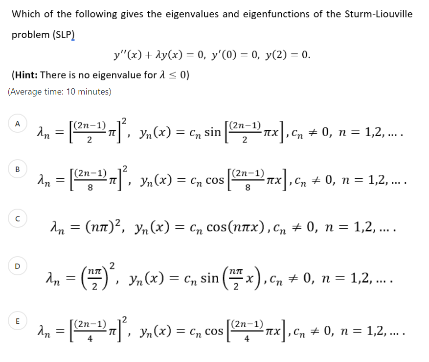 Solved Which of the following gives the eigenvalues and | Chegg.com