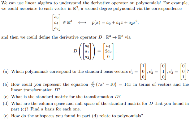 Solved We can use linear algebra to understand the | Chegg.com