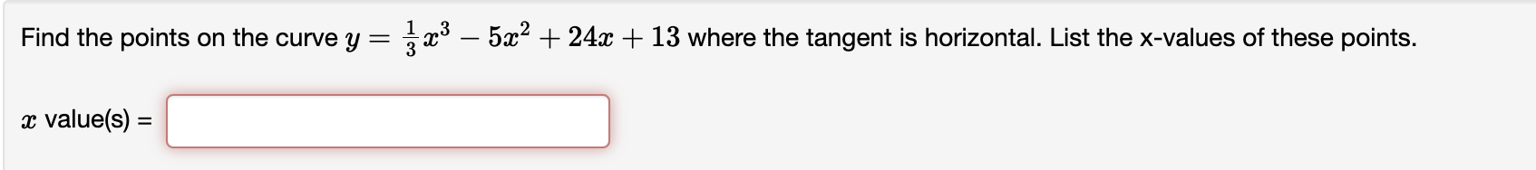 Solved Find the points on the curve y=13x3-5x2+24x+13 ﻿where | Chegg.com