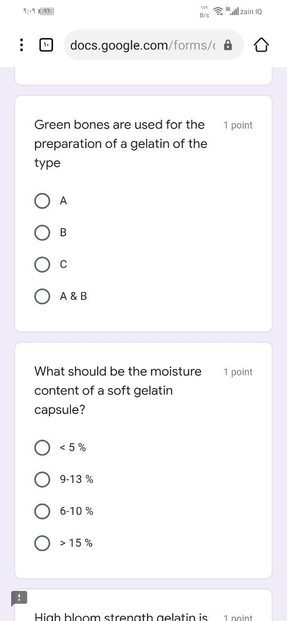 Solved English or wet gum method: 1 point 4 parts volume of | Chegg.com