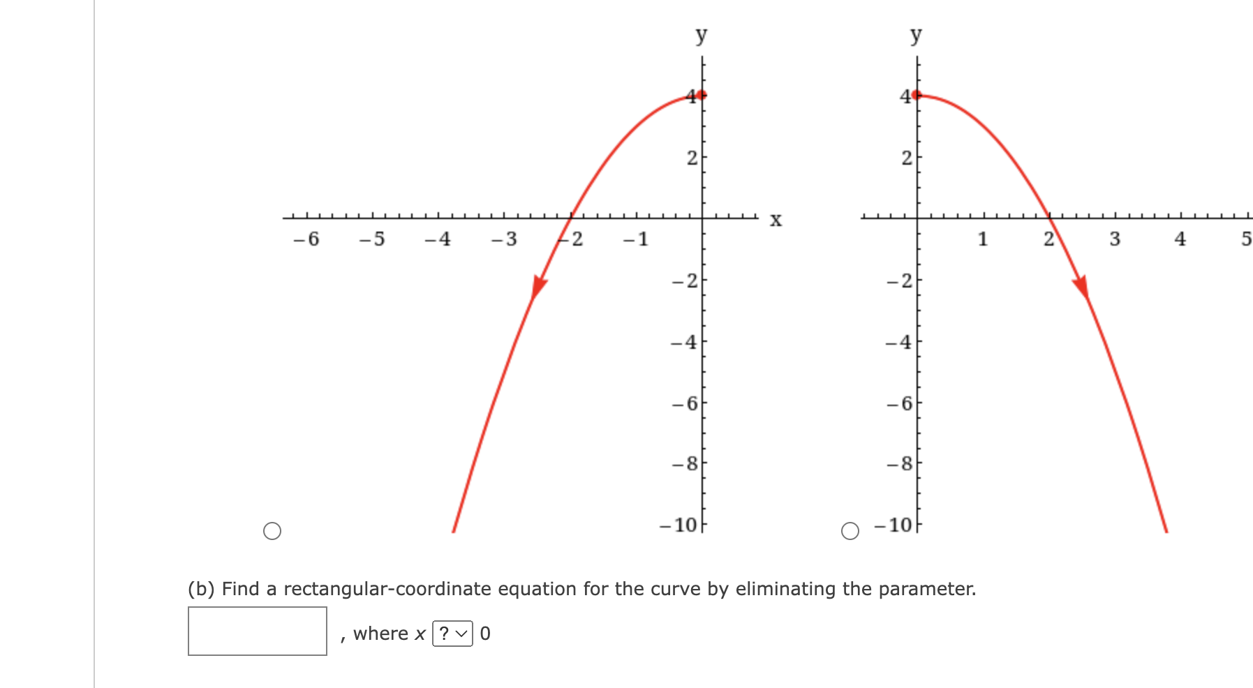 Solved A pair of parametric equations is given. x= vt, y = 4 | Chegg.com