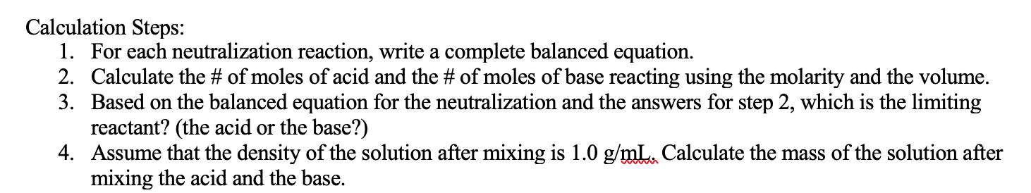 Solved Enthalpy of Neutralization Data 1. Neutralization | Chegg.com
