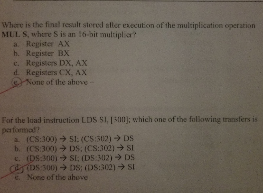 Solved Where is the final result stored after execution of | Chegg.com