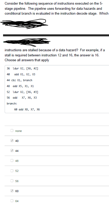 Solved Consider the following sequence of instructions | Chegg.com