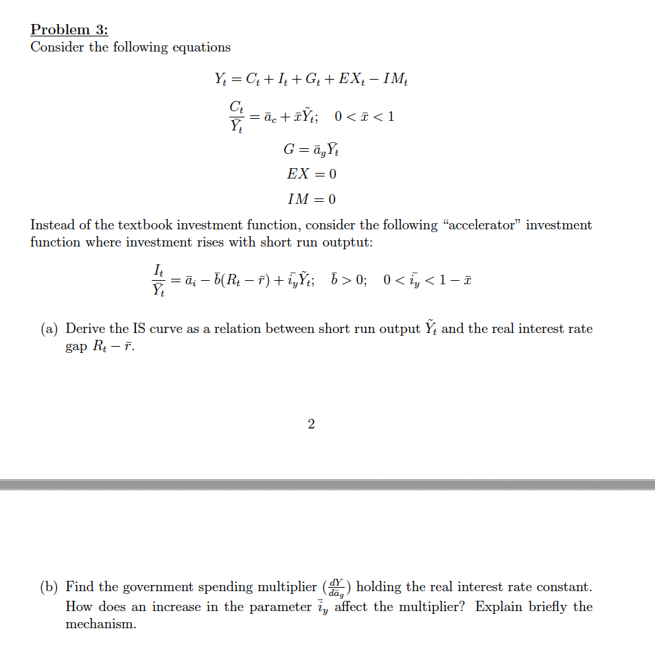 Problem 3: Consider the following equations | Chegg.com