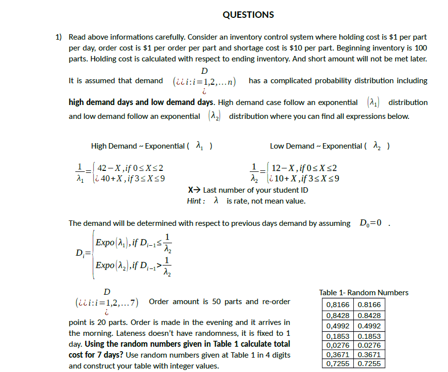 Solved 1) Read above informations carefully. Consider an | Chegg.com