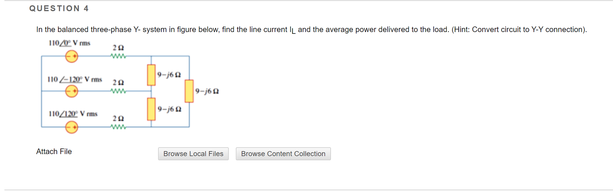 Solved QUESTION 4 In the balanced three-phase Y- system in | Chegg.com