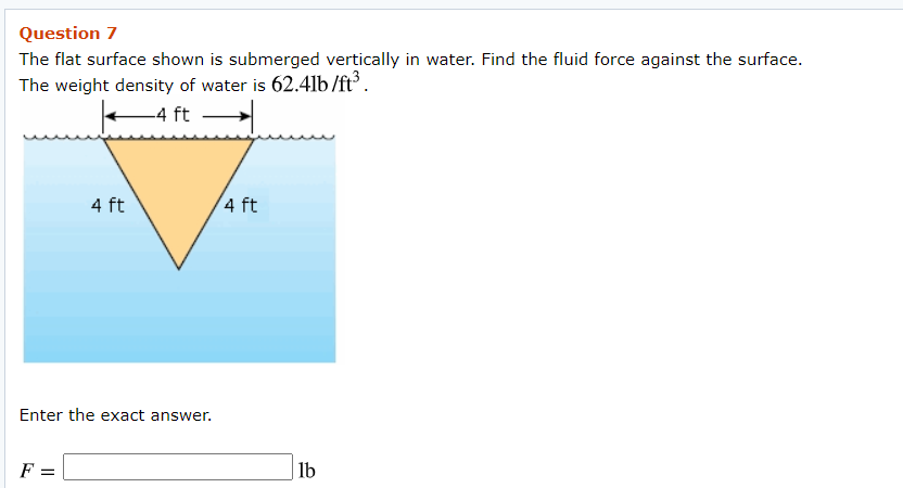 Solved Question 7 The flat surface shown is submerged | Chegg.com