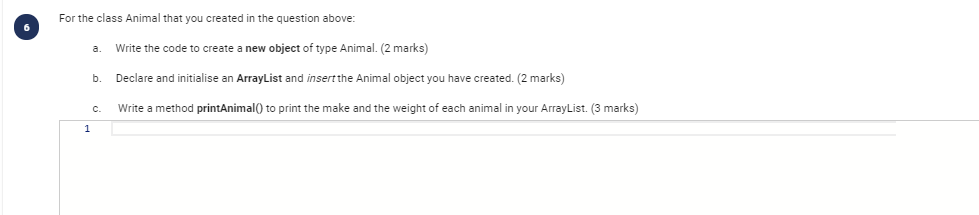Solved For the class Animal that you created in the question | Chegg.com
