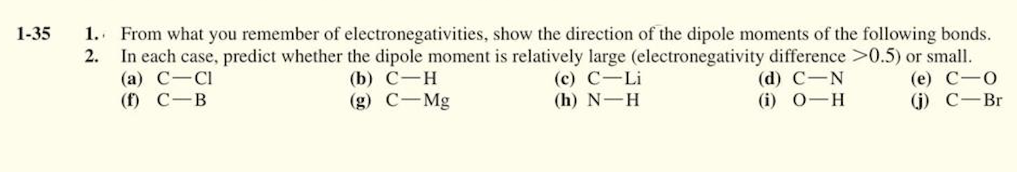 Solved 1. From what you remember of electronegativities, | Chegg.com