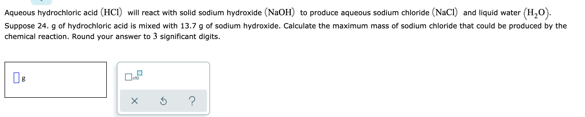 Solved Aqueous hydrochloric acid (HCI) will react with solid | Chegg.com