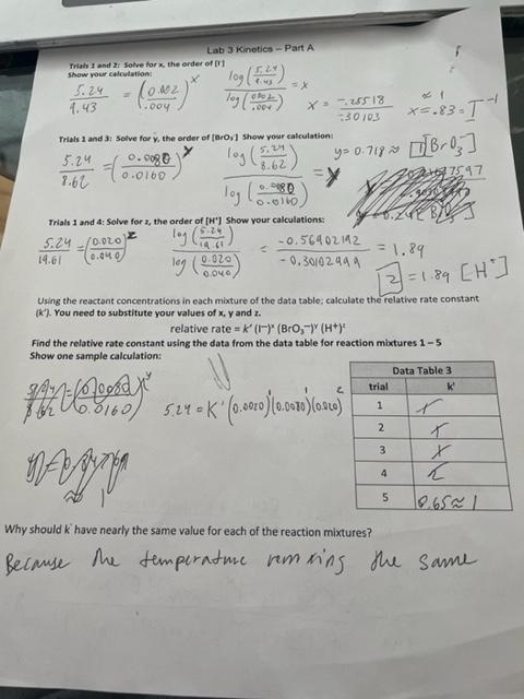 Solved I NEED TO FIND THE RELATIVE RATE CONSTANT, PLEASE | Chegg.com