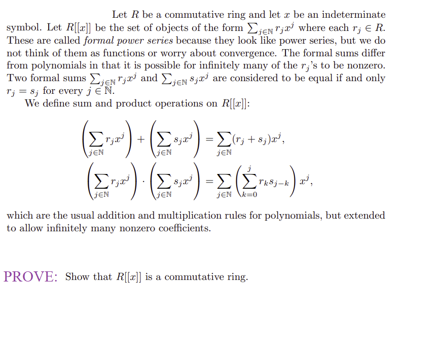 Solved Let R be a commutative ring and let x be an | Chegg.com
