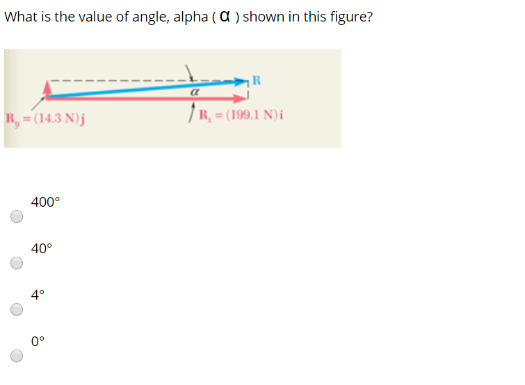 Solved What is the value of angle, alpha ( a ) shown in this | Chegg.com