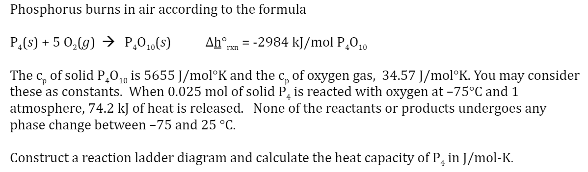 Solved Phosphorus burns in air according to the formula | Chegg.com