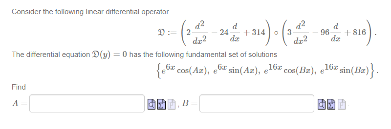Solved Consider the following linear differential operator | Chegg.com