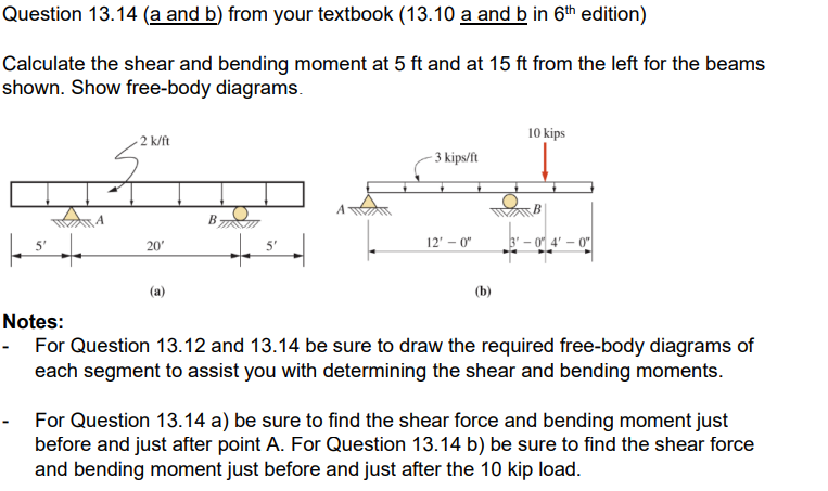 Solved Calculate the shear and bending moment at 5ft and at | Chegg.com