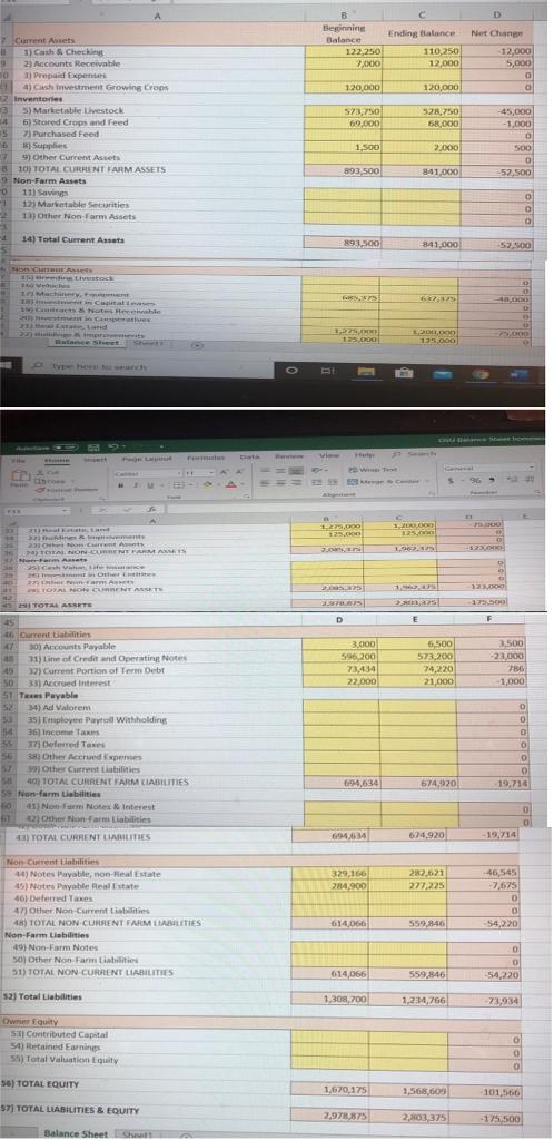 From the balance sheet numbers (assignment 4, use the | Chegg.com