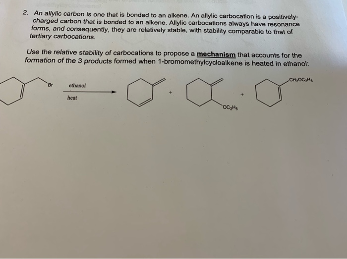 2. An allylic carbon is one that is bonded to an | Chegg.com