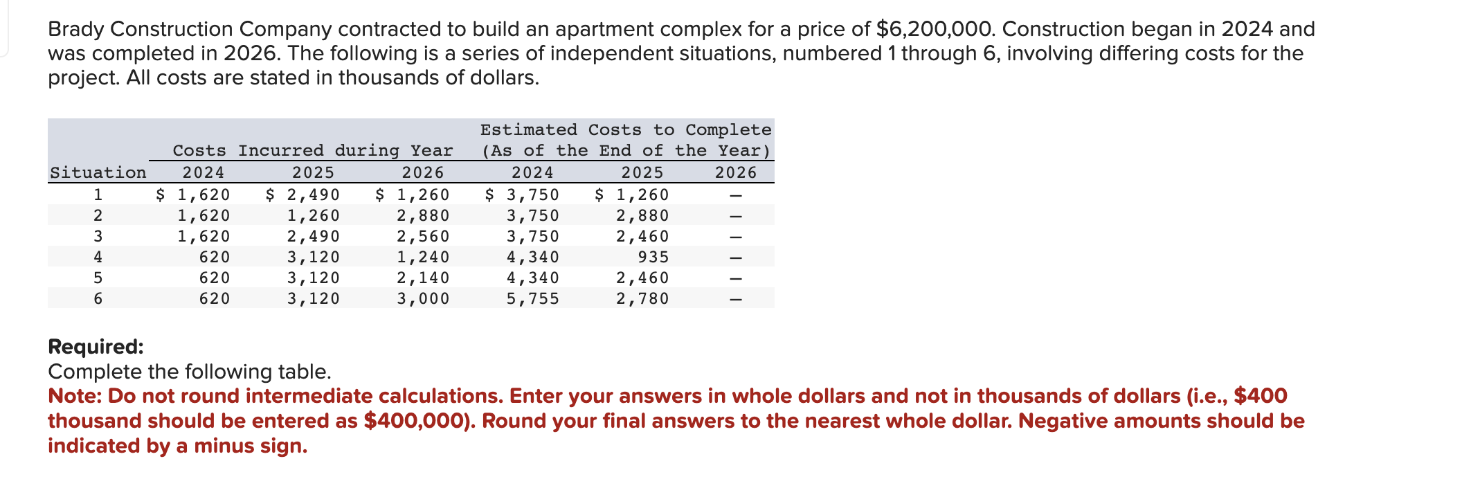 Solved Brady Construction Company contracted to build an | Chegg.com