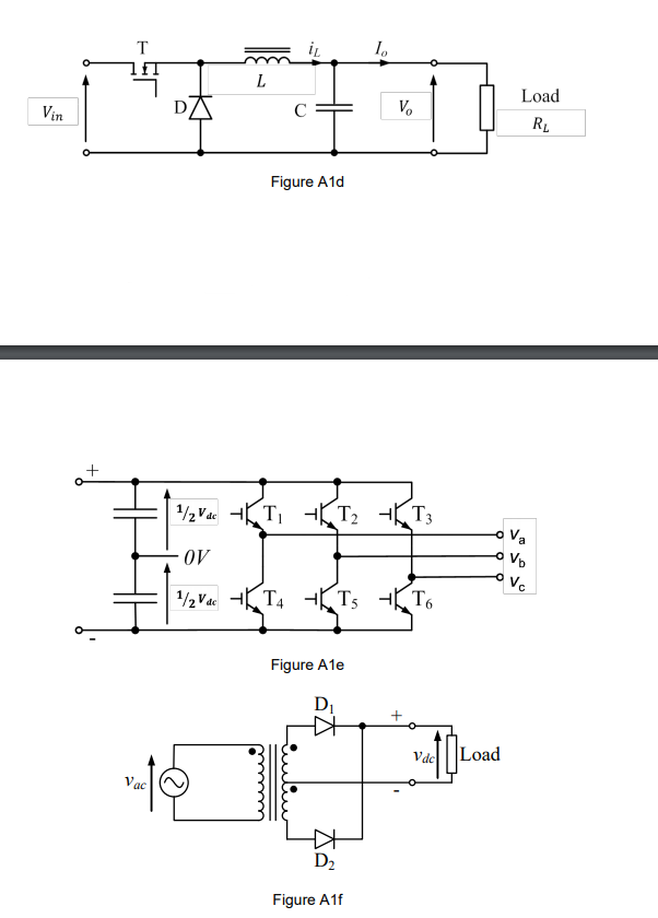 Solved Figure A1e shows a three phase bridge inverter. | Chegg.com