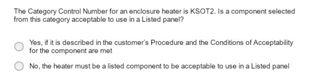 Solved The Category Control Number for an enclosure heater | Chegg.com