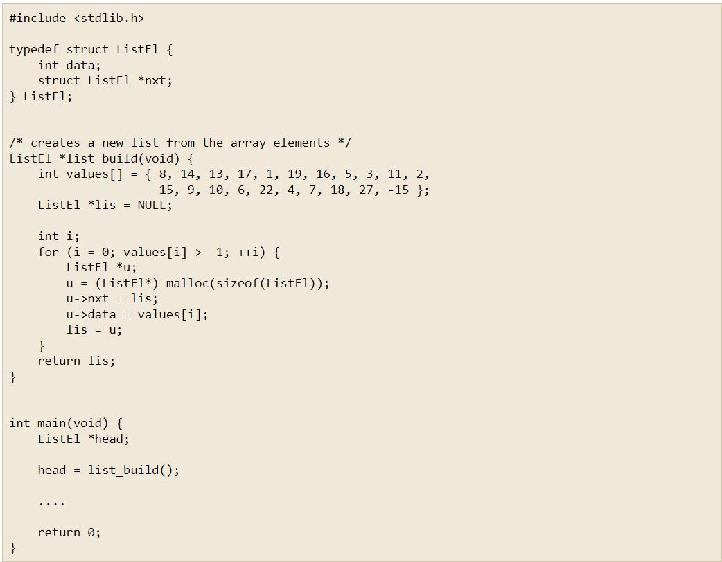 Solved #include typedef struct Listel { int data; struct | Chegg.com
