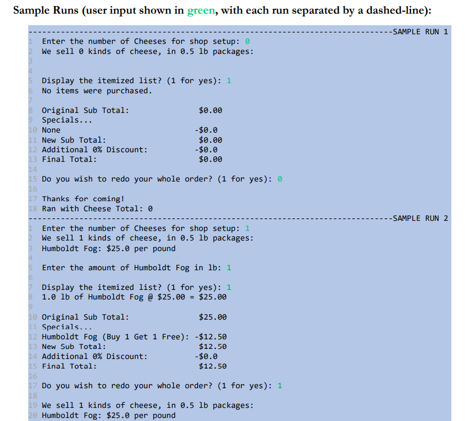 Follow the instruction and fix the incomplete program | Chegg.com