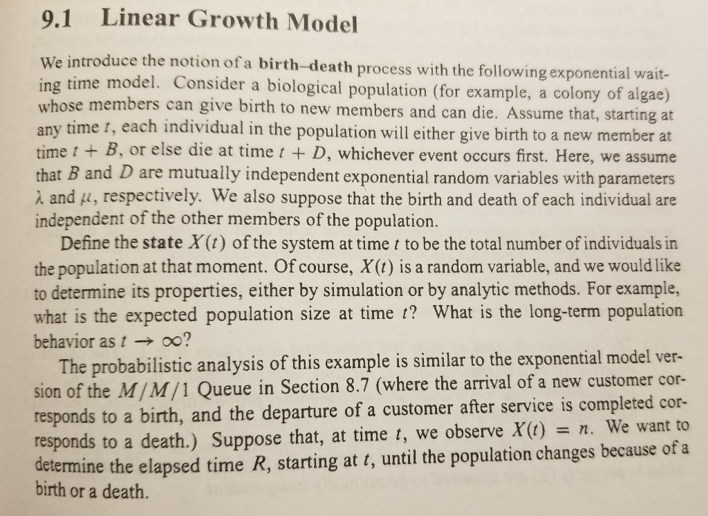 1. Logistic process) Modify the linear growth model | Chegg.com