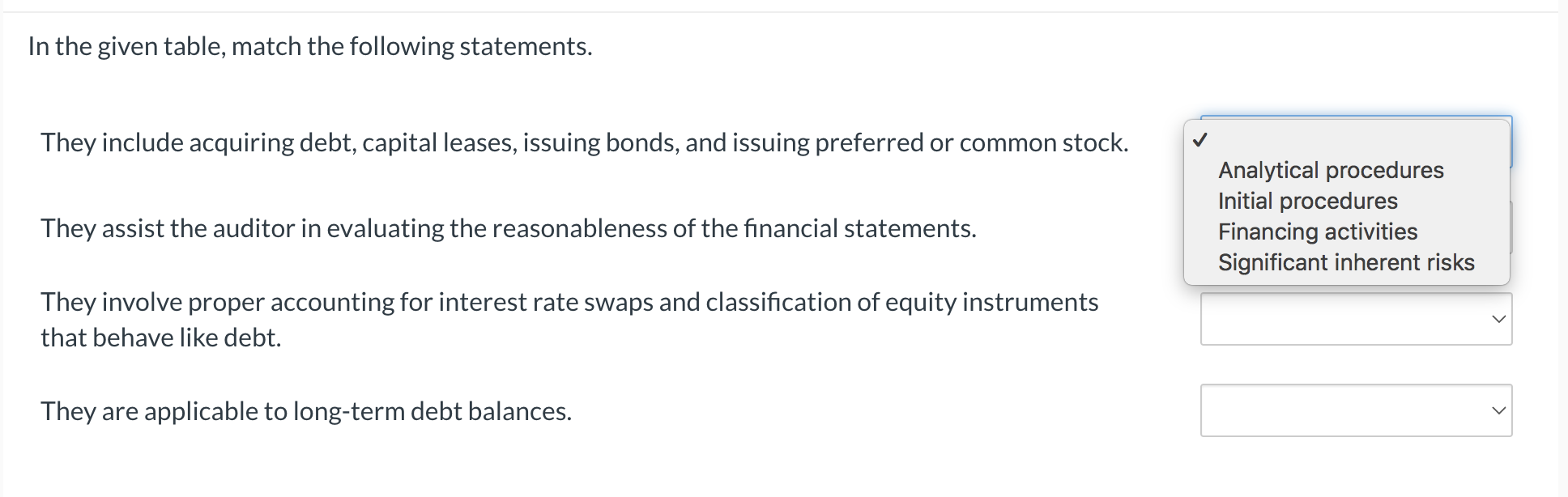 Solved In the given table, match the following statements. | Chegg.com