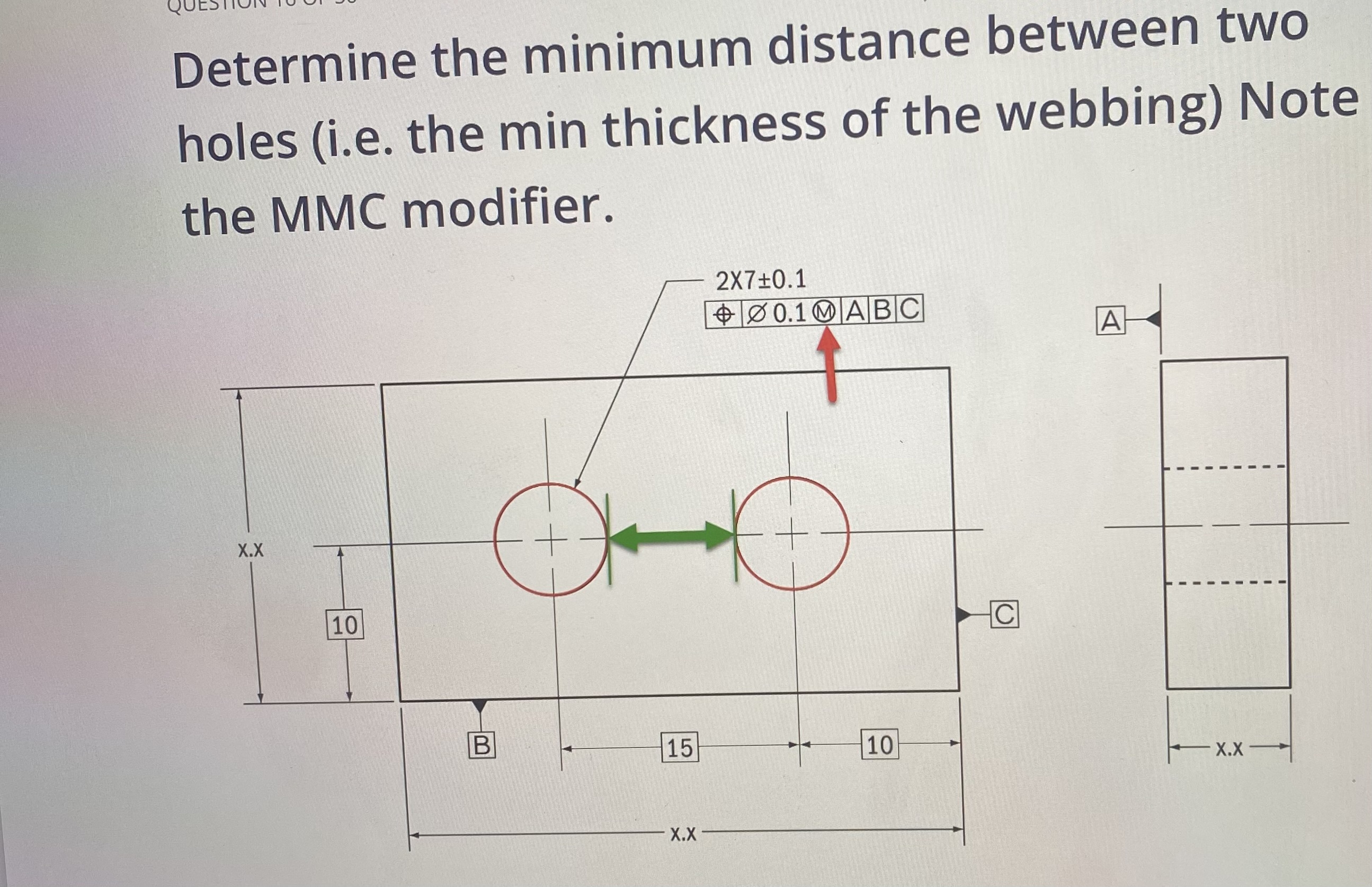 Solved Determine the minimum distance between twoholes (i.e. | Chegg.com