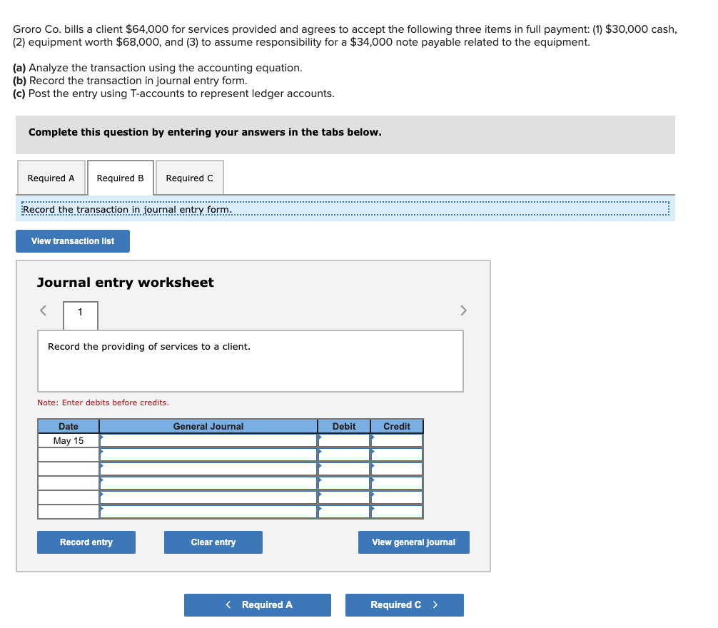 Solved Groro Co. bills a client $64,000 for services | Chegg.com
