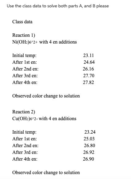 Solved Use the class data to solve both parts A, and B | Chegg.com