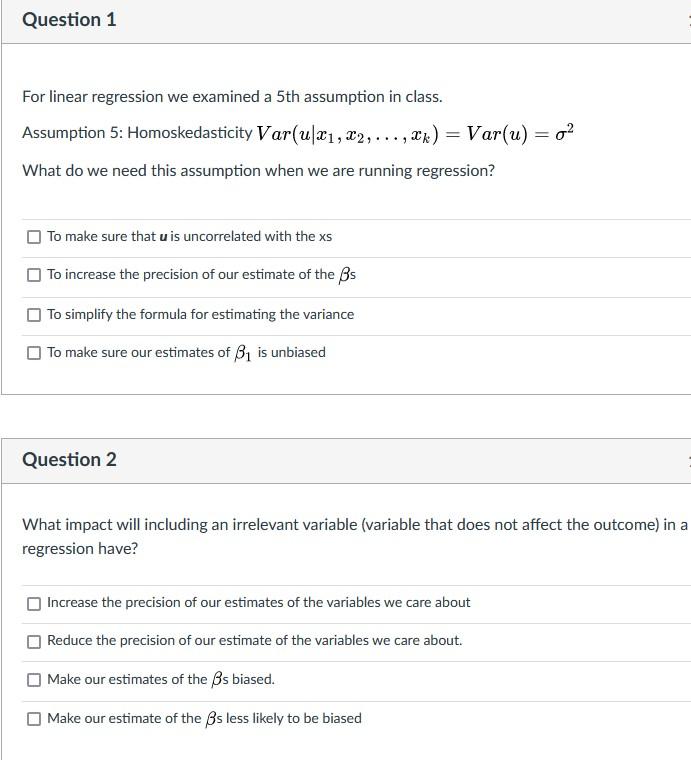 Solved Question 1 For linear regression we examined a 5th | Chegg.com