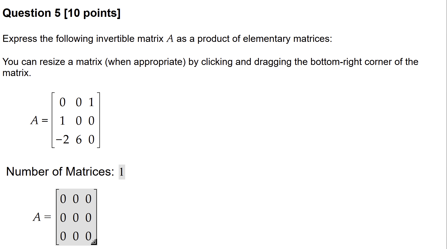 Solved Compute the LU factorization of the following matrix. | Chegg.com