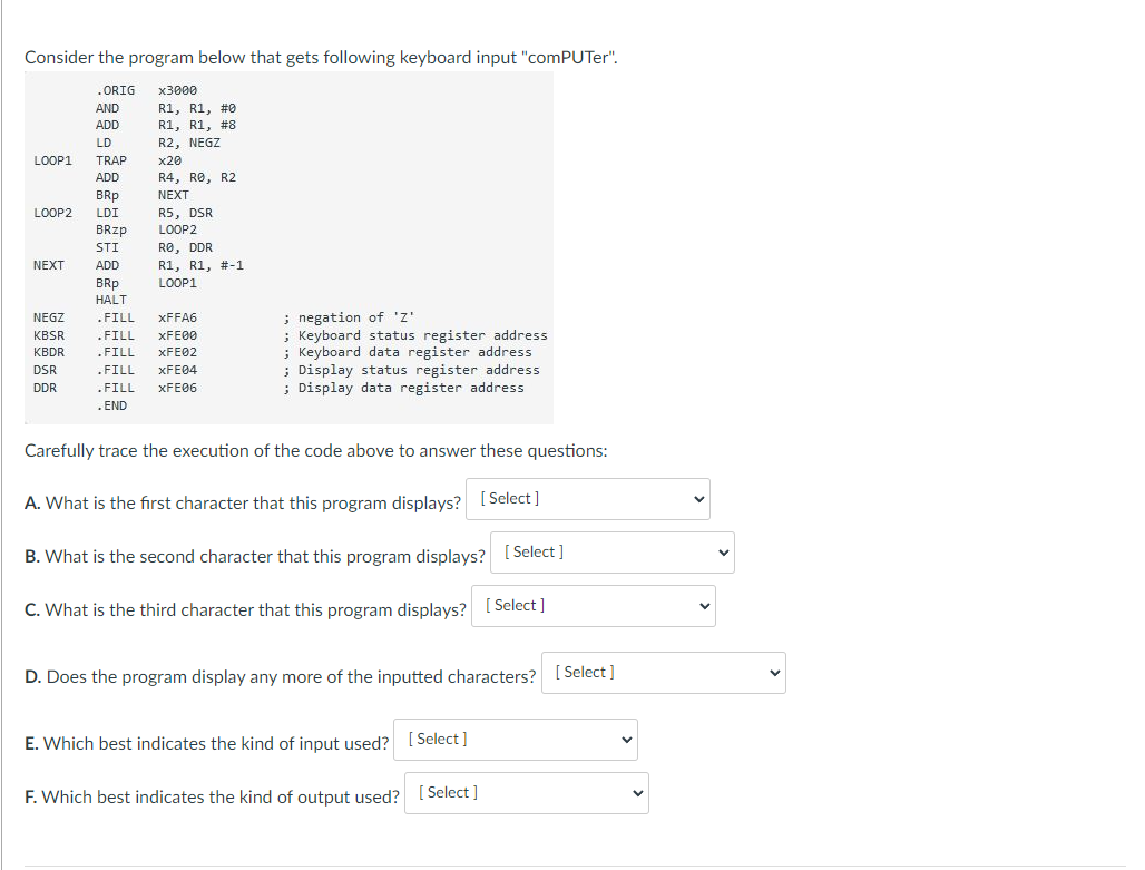 Consider the program below that gets following | Chegg.com