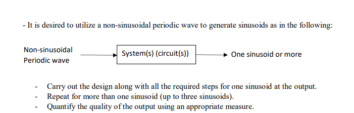 Solved - It is desired to utilize a non-sinusoidal periodic | Chegg.com