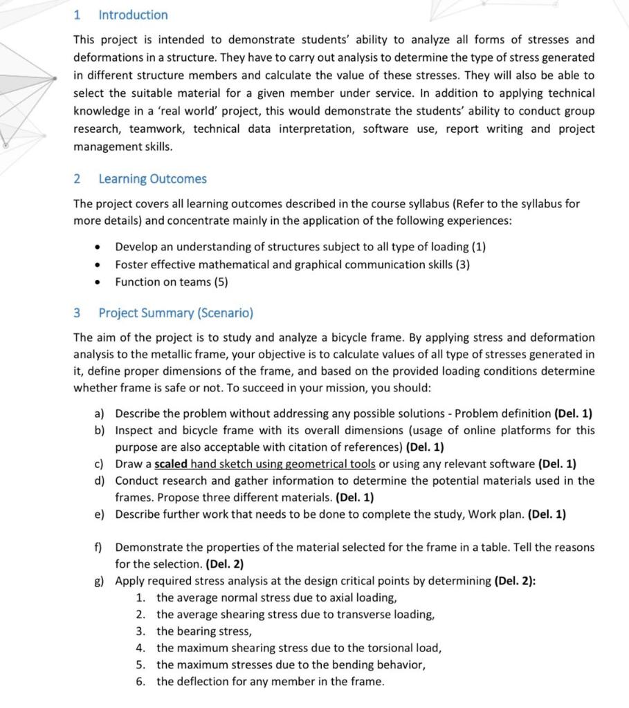 Solved 1 Introduction This project is intended to | Chegg.com