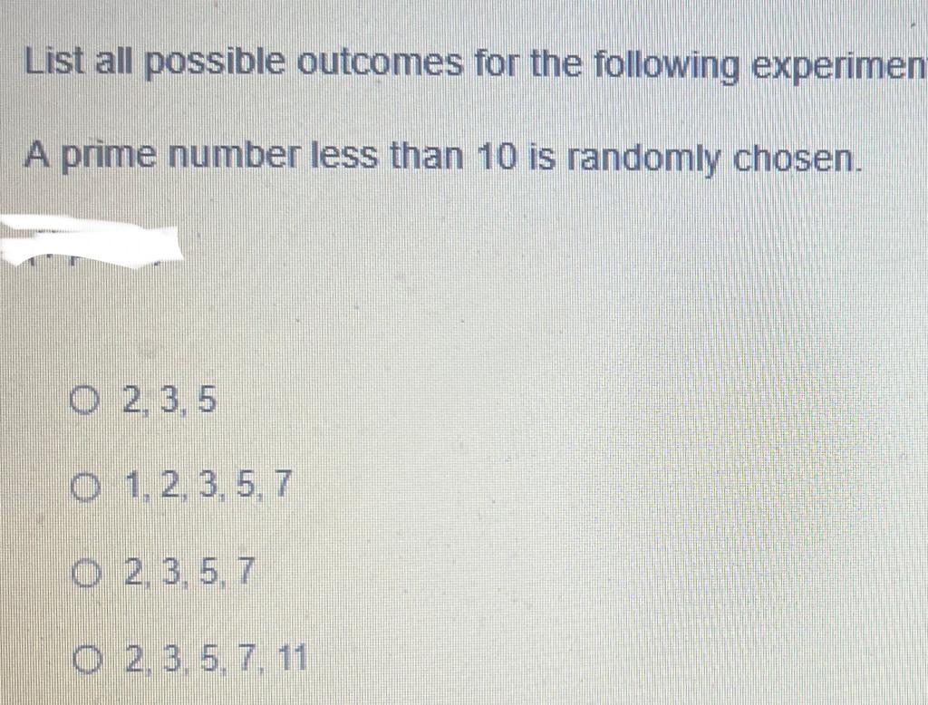Solved List all possible outcomes for the following | Chegg.com