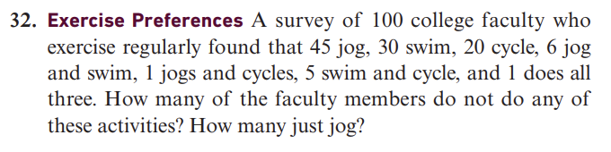 Solved 32. Exercise Preferences A survey of 100 college | Chegg.com