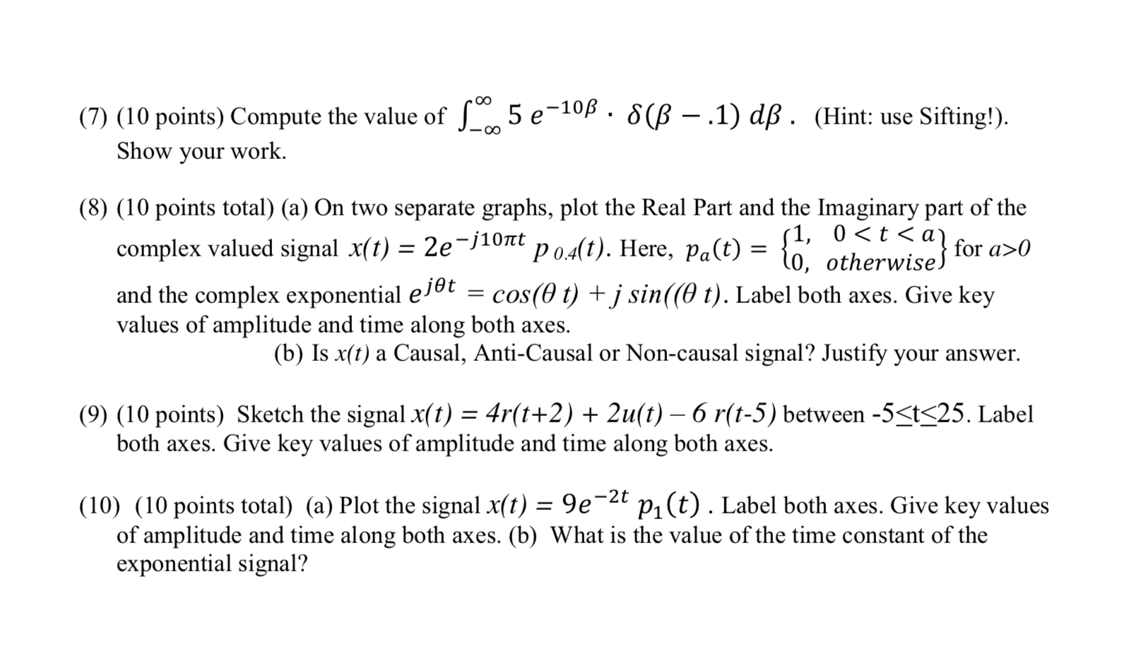 Solved compute the value of−∞ ∫∞ 5 𝑒−10𝛽 ∙ 𝛿(𝛽 − .1) | Chegg.com