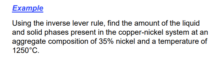 Solved Example Using the inverse lever rule, find the amount | Chegg.com