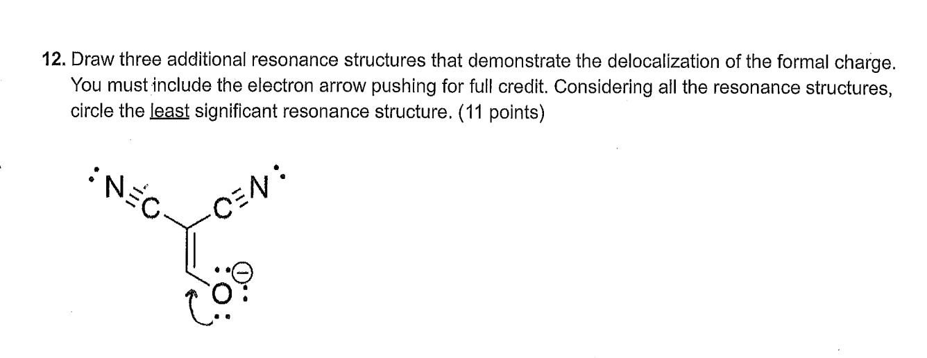 Solved 12. Draw three additional resonance structures that | Chegg.com
