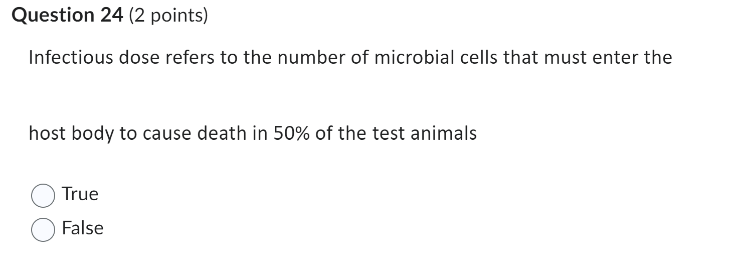 Solved Infectious dose refers to the number of microbial | Chegg.com