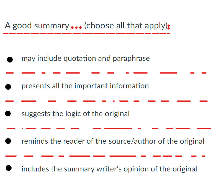 Choose all that apply. The summary is conducted using | Chegg.com